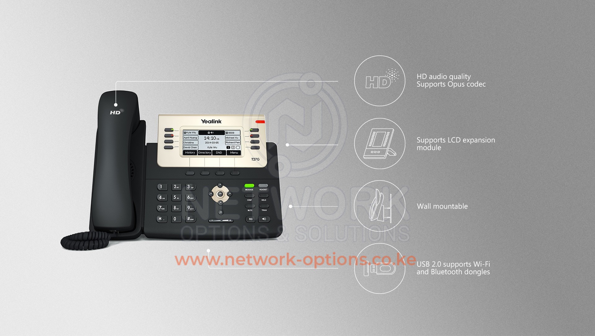 Yealink SIP-T27G Cost-effective multi-line IP Phone with 6 SIP Accounts ...