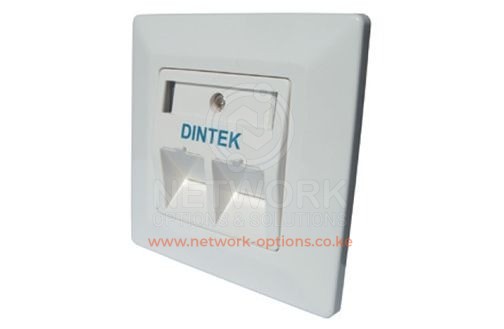 2 Port UK Style Angled Wall Plate With Shutter | Network Options ...