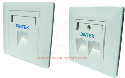 2 Port UK Style Angled Wall Plate With Shutter | Network Options ...