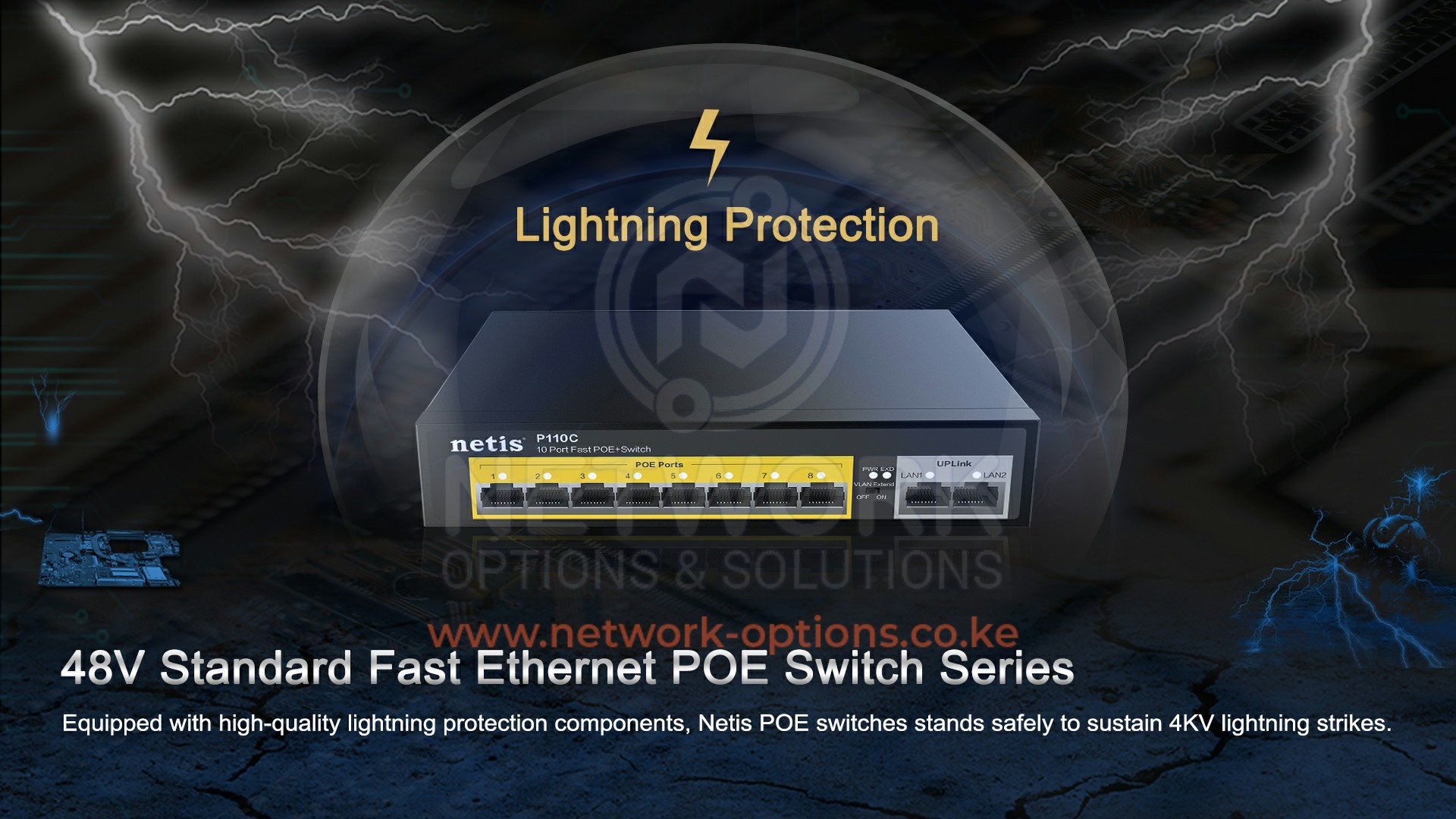 netis P106C 6 Port PoE Switch | Network Options & Solutions Ltd