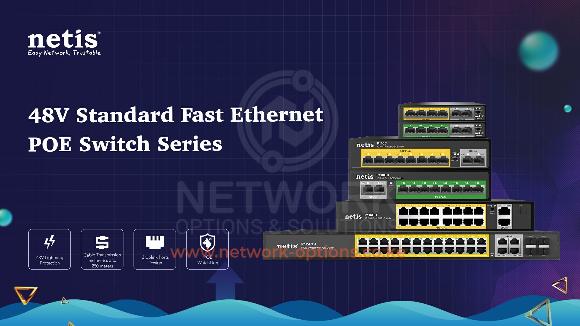 netis P106C 6 Port PoE Switch | Network Options & Solutions Ltd